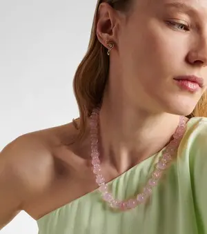 Ileana Makri Beaded Necklace With Morganite, White Topaz, And Diamonds