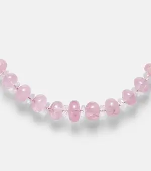 Ileana Makri Beaded Necklace With Morganite, White Topaz, And Diamonds