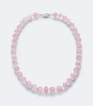 Ileana Makri Beaded Necklace With Morganite, White Topaz, And Diamonds - Multicoloured