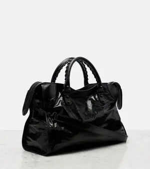 Balenciaga Le City Medium Leather Top-handle Bag - Black
