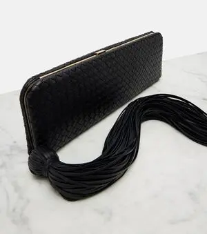 Bottega Veneta Intrecciato Leather Clutch With Tassel Detail