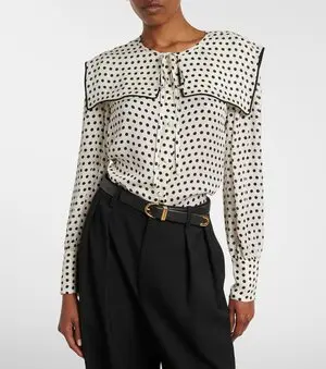 FRAME Polka-dot Silk Blouse