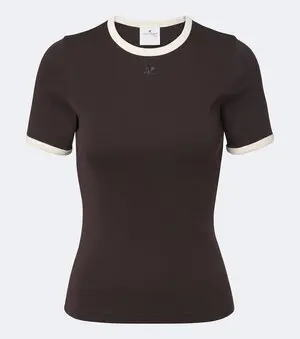COURREGES Cotton Jersey T-shirt - Brown
