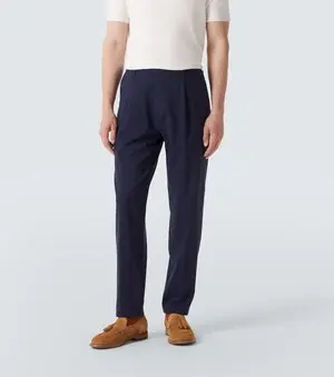 Eleventy Wool-blend Straight Pants