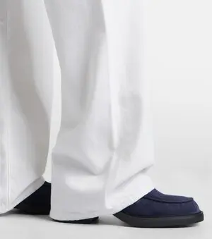 TOD'S Suede Loafer Pumps - Blue