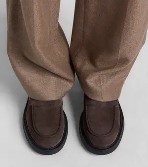 TOD'S Suede Loafer Pumps - Brown