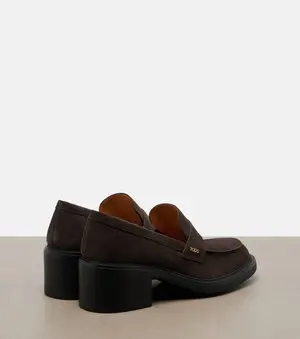 TOD'S Suede Loafer Pumps - Brown