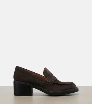 TOD'S Suede Loafer Pumps - Brown