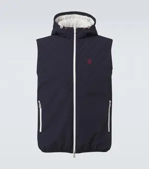 Brunello Cucinelli Logo Padded Technical Vest - Blue