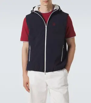 Brunello Cucinelli Logo Padded Technical Vest - Blue