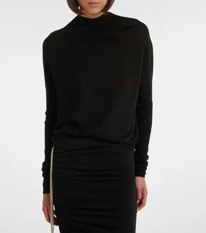 Rick Owens Draped Virgin Wool Sweater