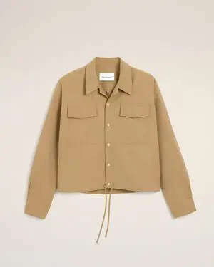 AMI Paris Beige Cotton And Linen Shirt Beige