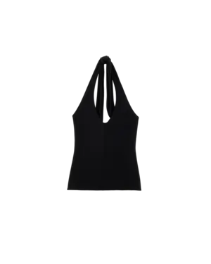 AMI Paris Backless Jersey Top - Black