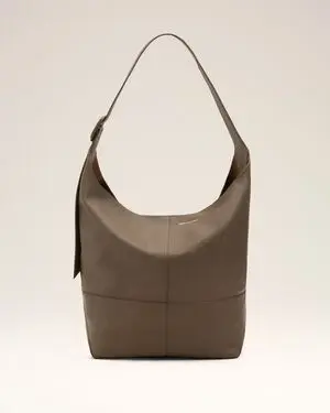 AMI Paris Taurillon Leather Etienne Crossbody Bag - Truffle