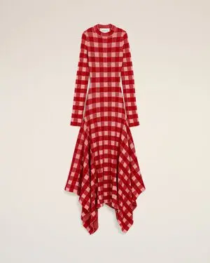 AMI Paris Maxi Dress - Soft Pink/ruby Red