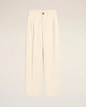 AMI Paris Two-pleats Cotton And Linen Trousers