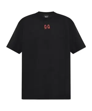 44 LABEL GROUP Embroidered Logo T-shirt - Black