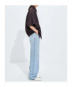Bottega Veneta Sky Bleached Wide Leg Jeans - Light Bleaching
