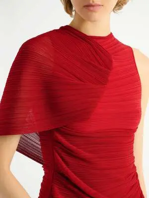 Balmain Sleeveless Asymmetrical Draped Viscose Top