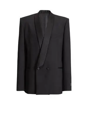Balmain 2-button Jacket In Wool And Satin