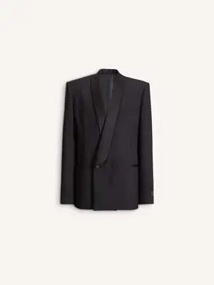 Balmain 2-button Jacket In Wool And Satin