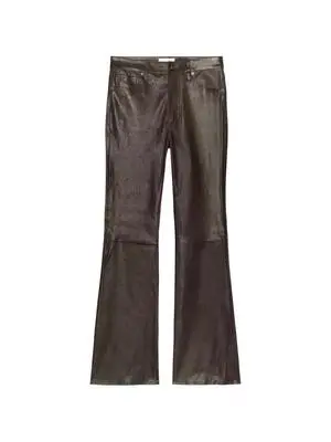 FRAME The Leather Reboot Flared Trousers - Brown