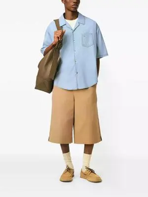 AMI Paris Cotton Short Sleeves Boxy Fit Shirt - Blue