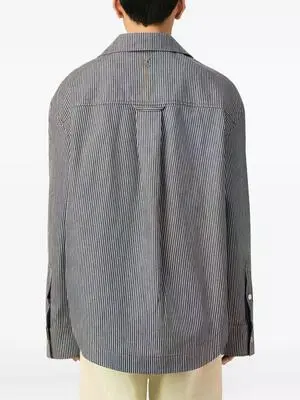 AMI Paris Cotton Long Sleeve Camp Collar Overshirt