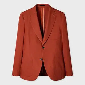 Paul Smith Rust Red Linen Two-button Blazer - Orange