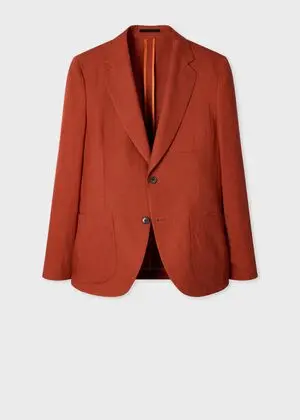 Paul Smith Rust Red Linen Two-button Blazer