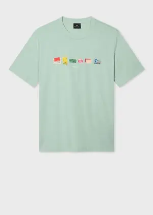 Paul Smith Mint 'stickers' Print T-shirt