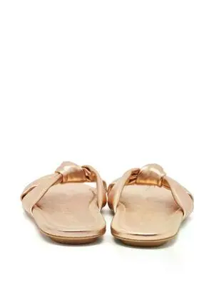 STUART WEITZMAN Tone Leather Knot Detail Flat Sandals