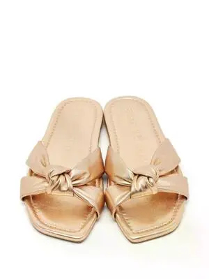 STUART WEITZMAN Tone Leather Knot Detail Flat Sandals