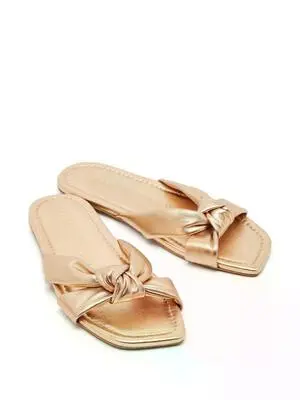 STUART WEITZMAN Tone Leather Knot Detail Flat Sandals