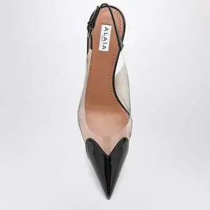 Alaïa Le Coeur Patent Leather Slingback - Black