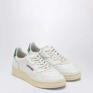 AUTRY Green Medalist Low Top Leather Sneakers - White