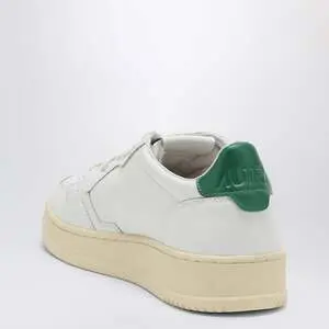 AUTRY Green Medalist Low Top Leather Sneakers - White