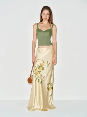 REFORMATION Yuri Linen Top - Green