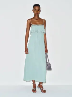 REFORMATION Carlisle Lace Midi Dress - Blue