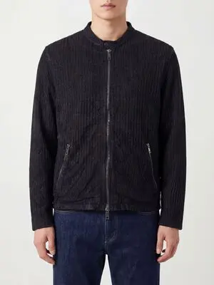 GIORGIO BRATO Perforated Leather Biker Jacket - Black