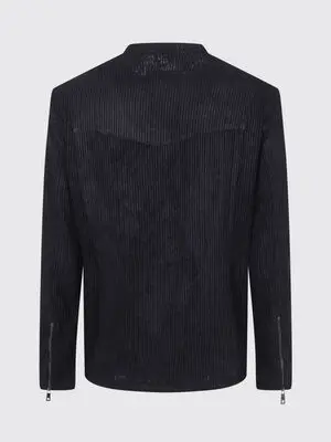 GIORGIO BRATO Perforated Leather Biker Jacket - Black