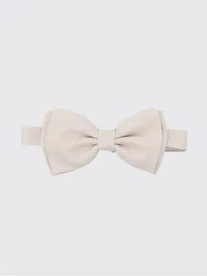 LARDINI Viscose And Silk Blend Bow Tie With Adjustable Back Strap - Ivory
