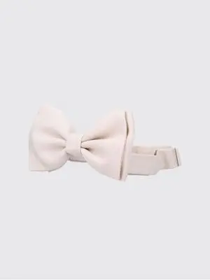 LARDINI Viscose And Silk Blend Bow Tie With Adjustable Back Strap - Ivory
