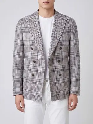 Tagliatore Double Breasted Plaid Blazer