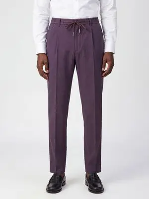 Tagliatore Tailored Stretch Cotton Blend Trousers - Brown