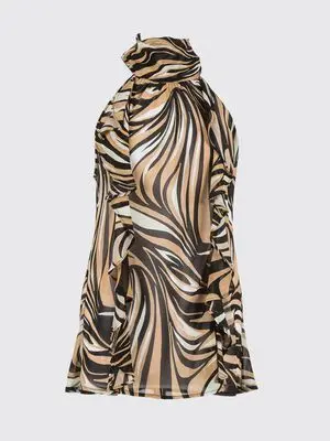 TWINSET Abstract Print Off-the-shoulder Top With Pussy-bow Neck