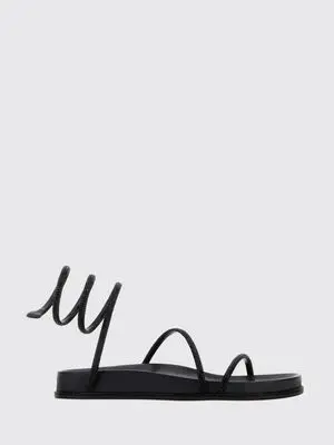 Rene Caovilla Crystal-embellished Satin Mules With Snake Strap