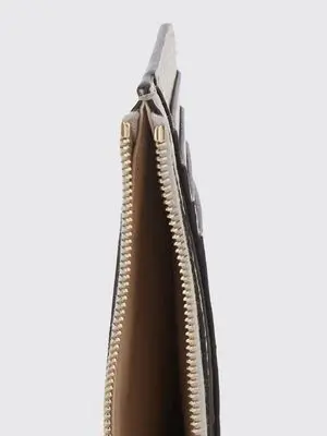 Chloé Alphabet Grained Leather Card Holder With Charm And Zip Closure