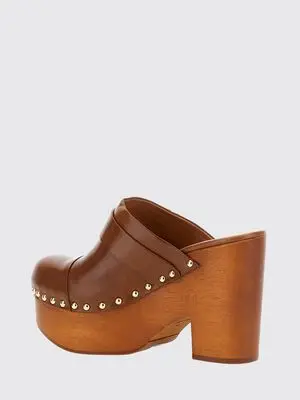 Chloé Jeanette Calfskin Sabot Mules With High Heel And Studs