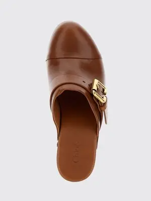 Chloé Jeanette Calfskin Sabot Mules With High Heel And Studs
